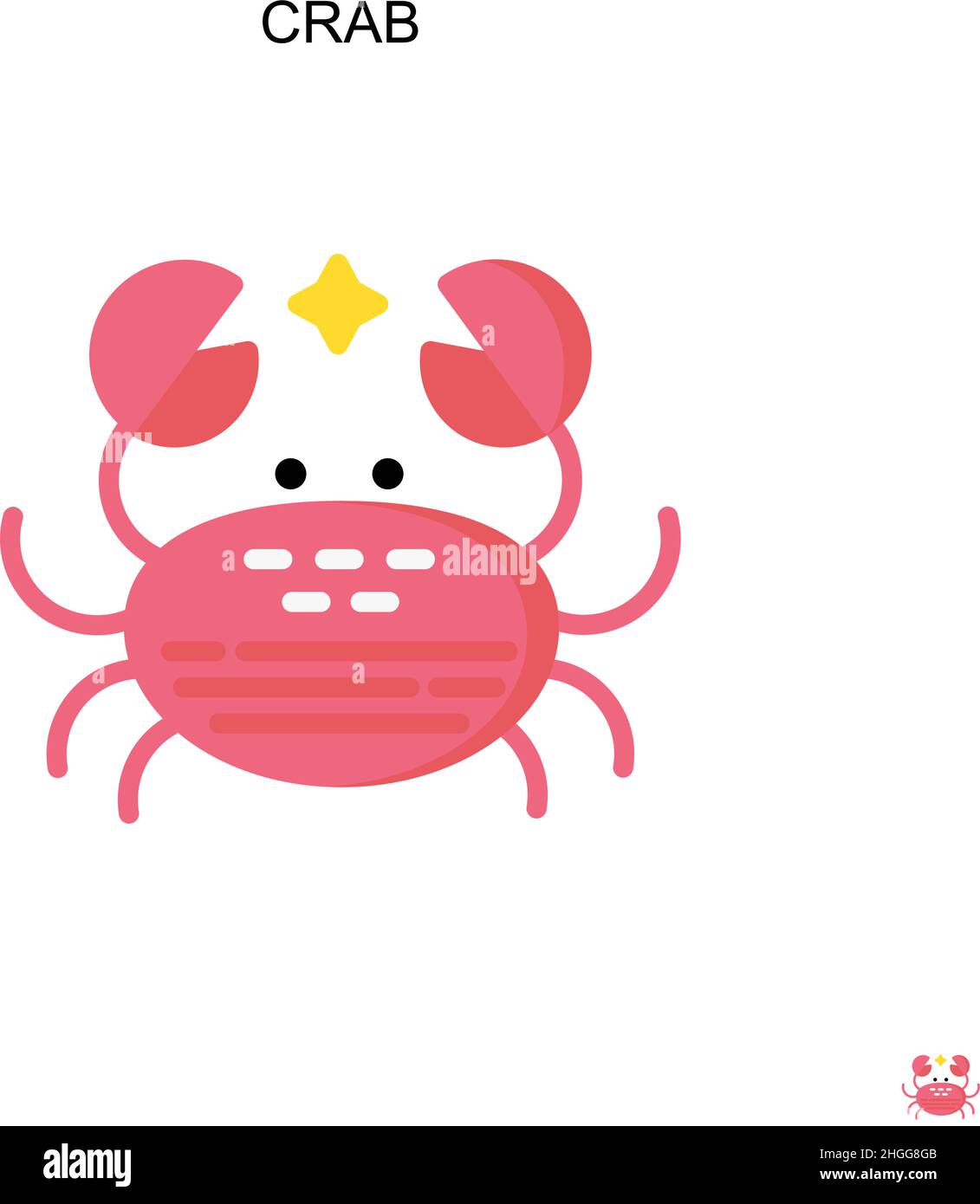 Crab Simple vector icon.Perfect color modern pictogram on editable ...
