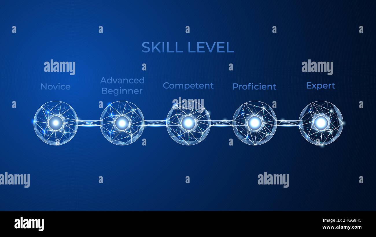 Skill levels. Career scale. The concept of professional knowledge. Low ...