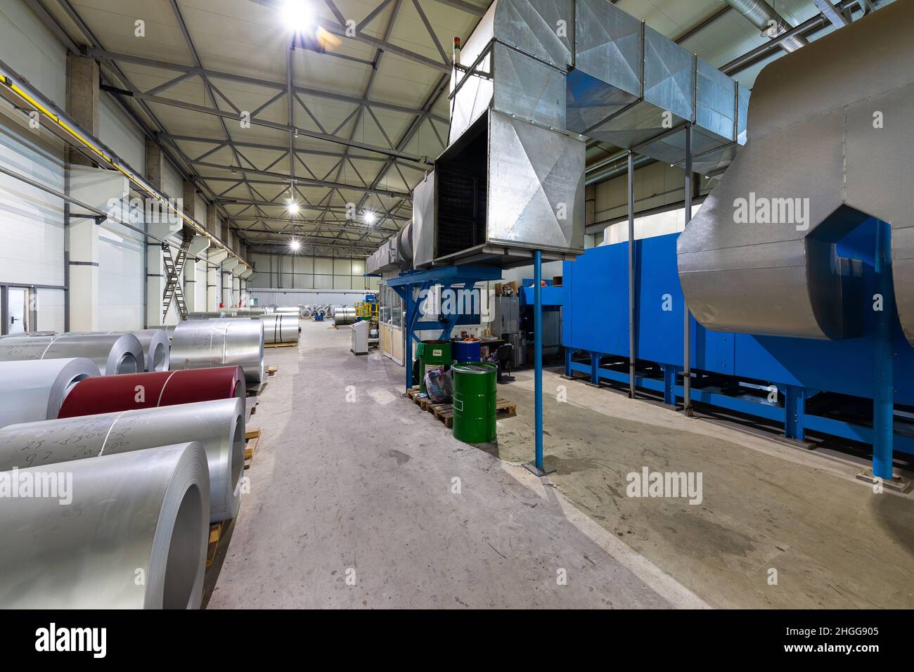 Photo of steel roofing forming machine. Industrial machine for metal ...