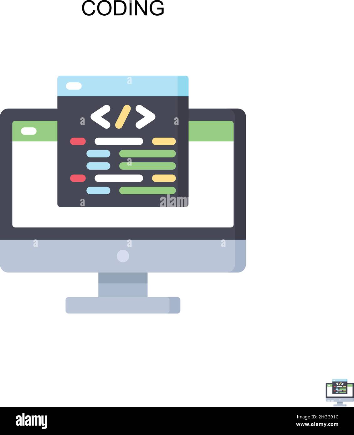 Coding Simple vector icon.Perfect color modern pictogram on editable ...