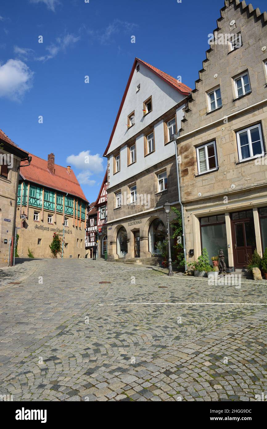 Kronach, Germany – View with historical buildings in the town of ...