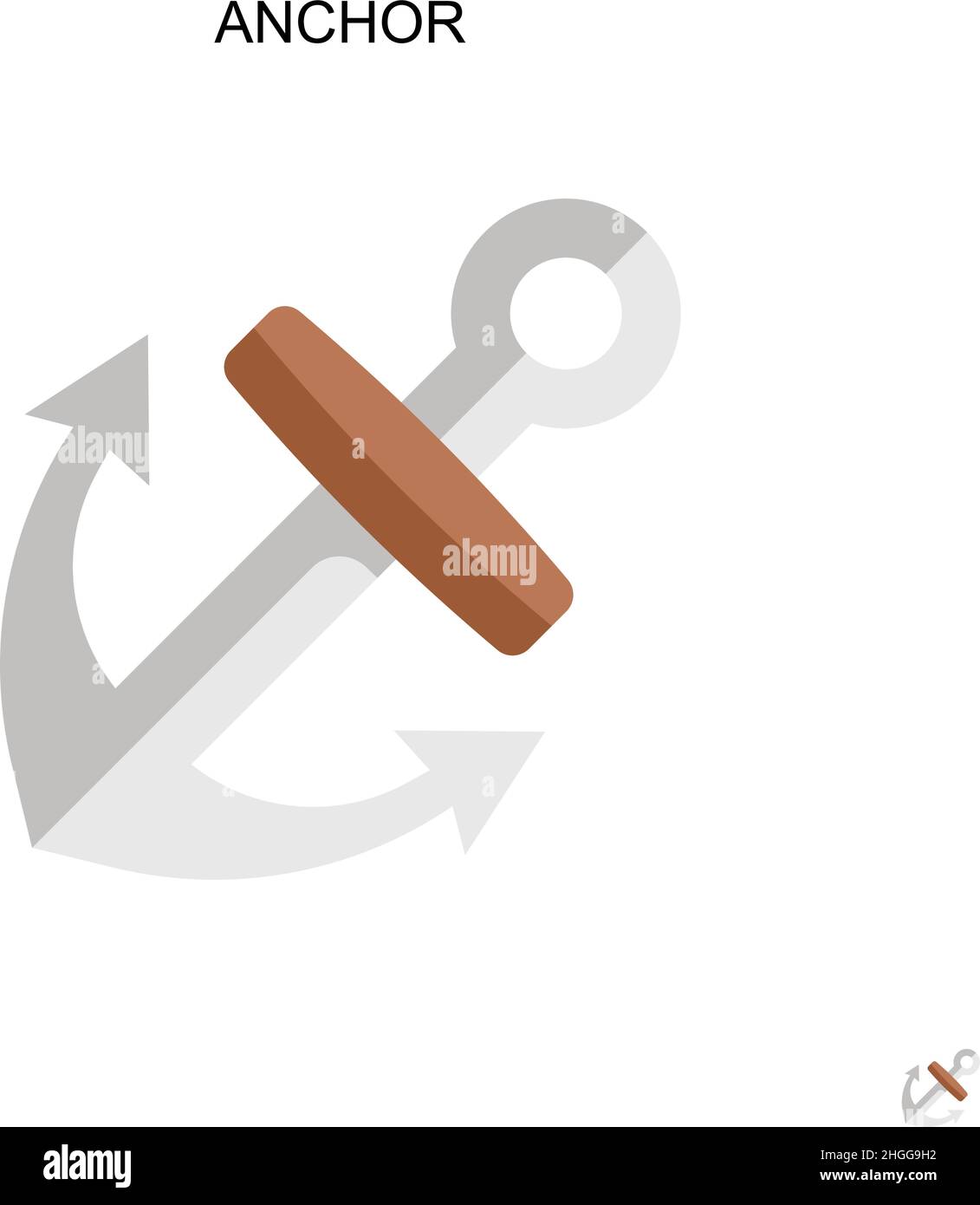 Anchor Simple vector icon.Perfect color modern pictogram on editable ...