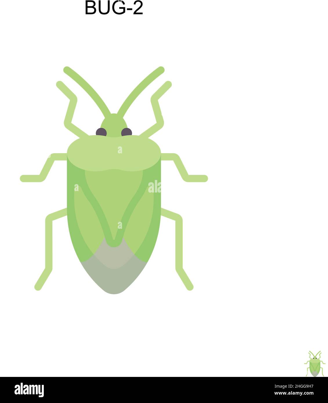 Bug-2 Simple vector icon.Perfect color modern pictogram on editable ...