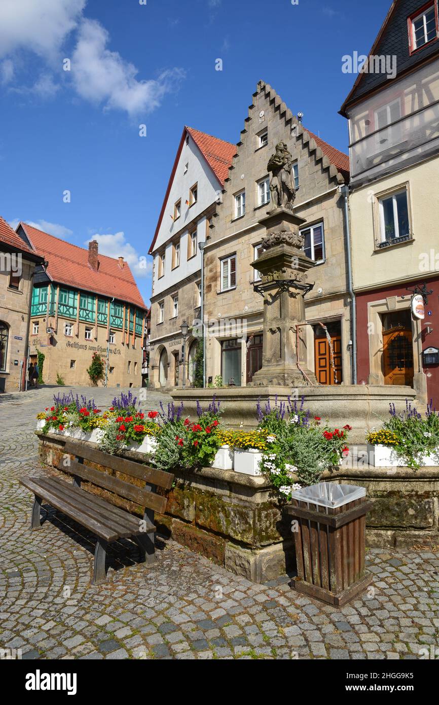 Kronach, Germany – View with historical buildings in the town of ...