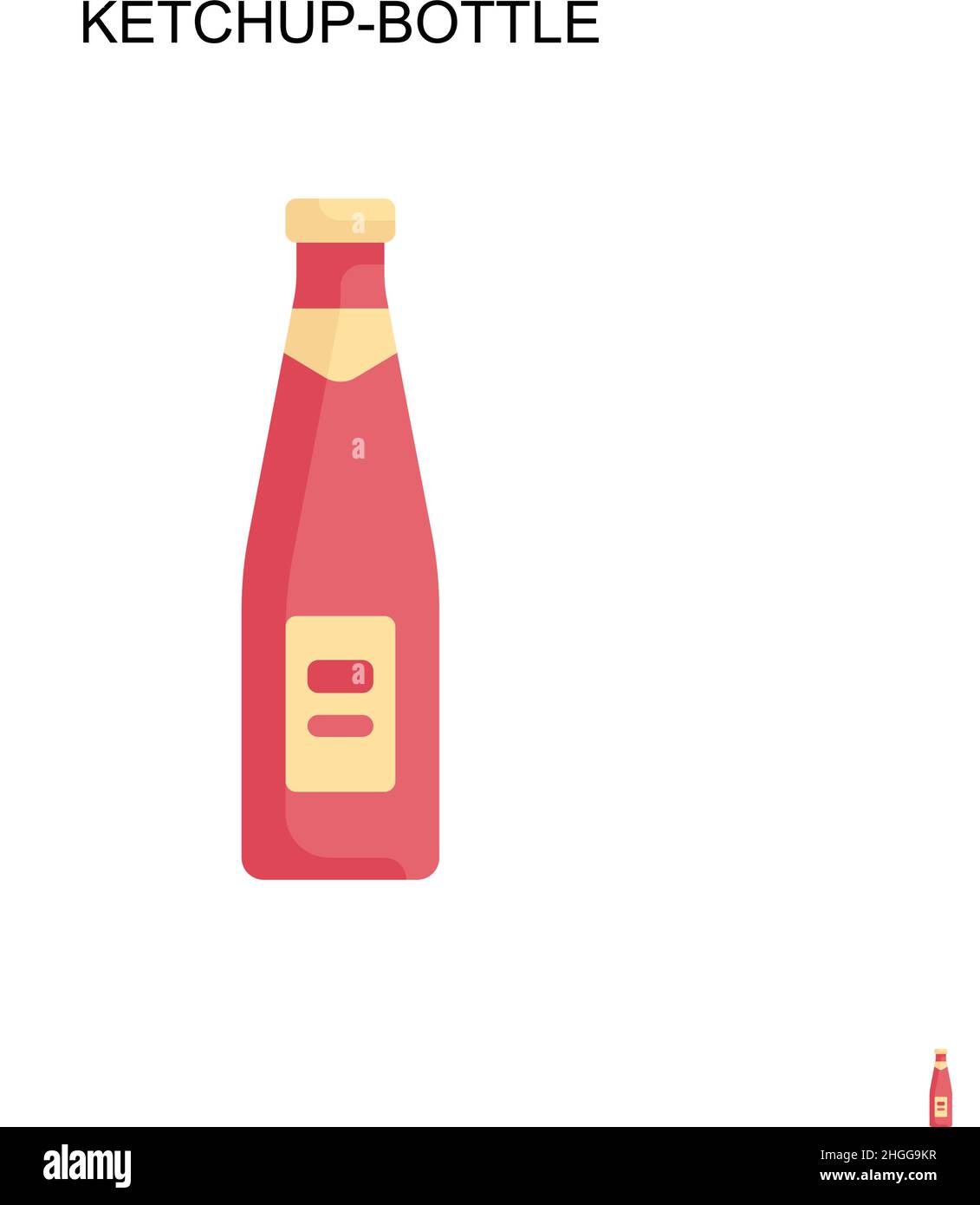 Ketchup-bottle Simple vector icon.Perfect color modern pictogram on ...
