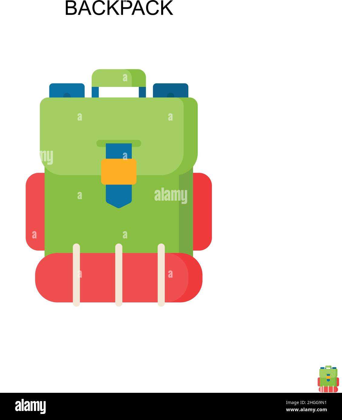 Backpack Simple vector icon.Perfect color modern pictogram on editable ...