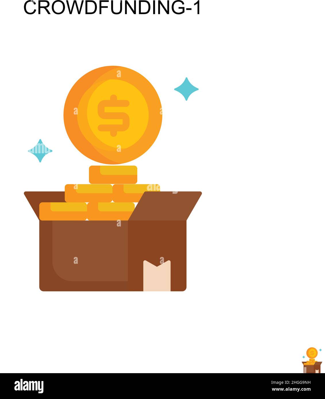 Crowdfunding-1 Simple vector icon.Perfect color modern pictogram on ...