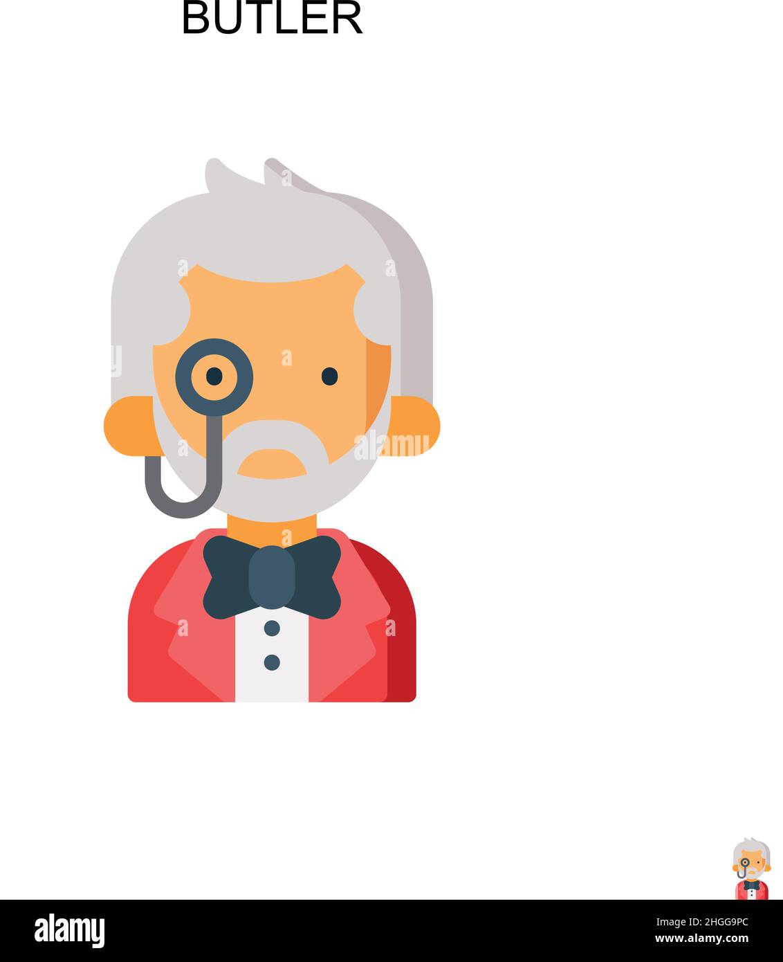 Butler Simple vector icon.Perfect color modern pictogram on editable ...