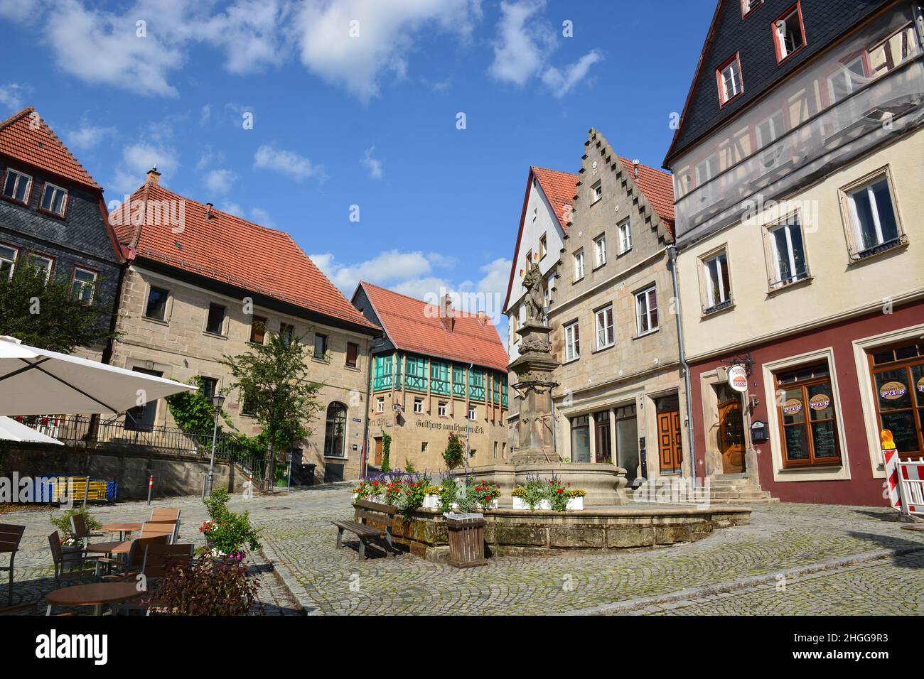Kronach, Germany – View with historical buildings in the town of ...