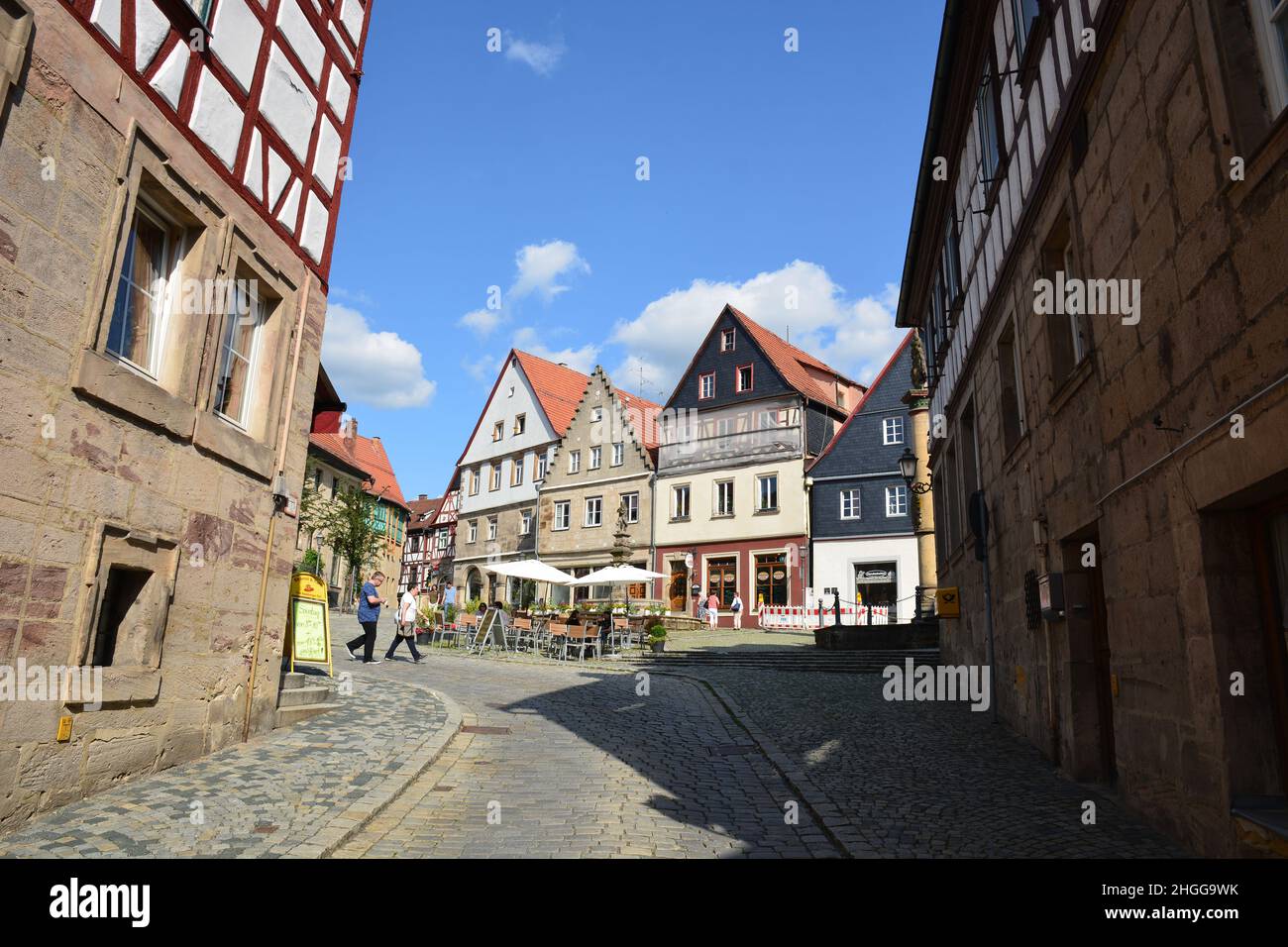 Kronach, Germany – View with historical buildings in the town of ...