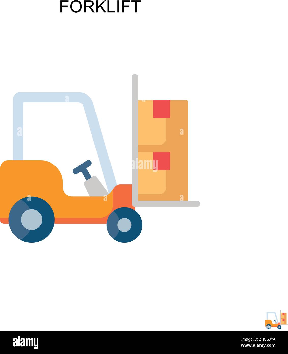 Forklift Simple vector icon.Perfect color modern pictogram on editable ...