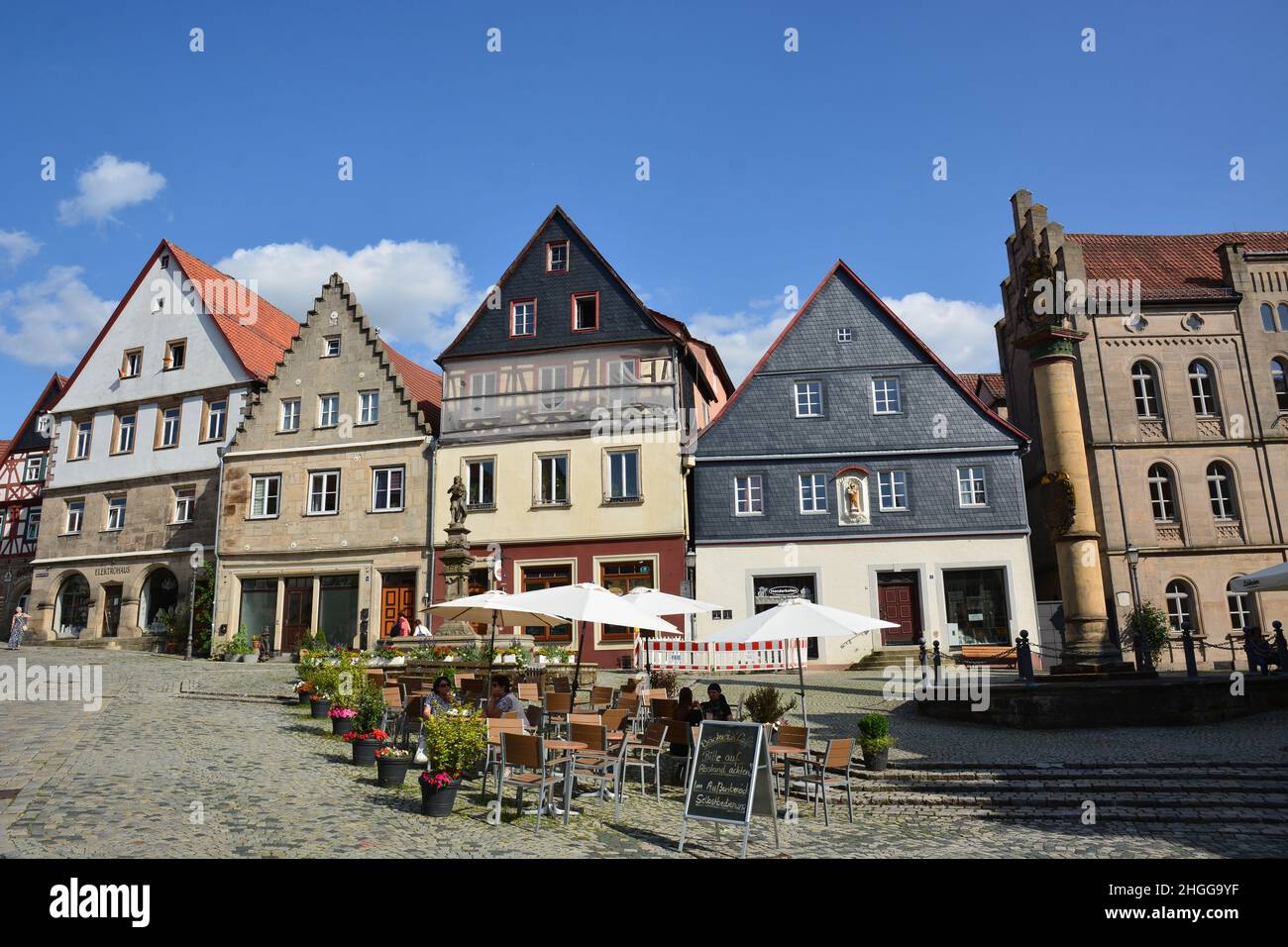 Kronach, Germany – View with historical buildings in the town of ...