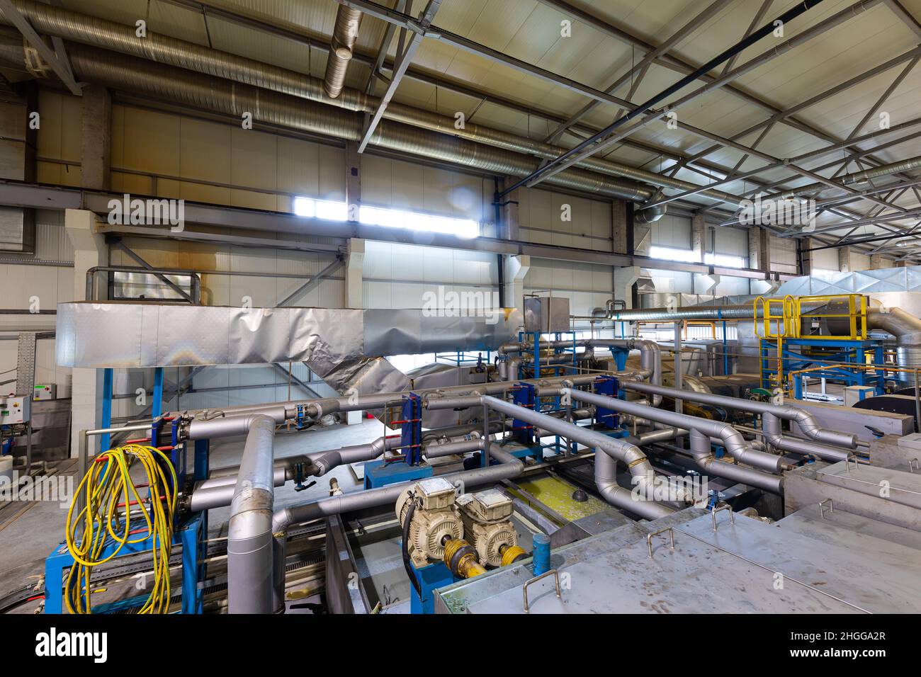 Production line of metal tile for roof. Steel forming machine in ...