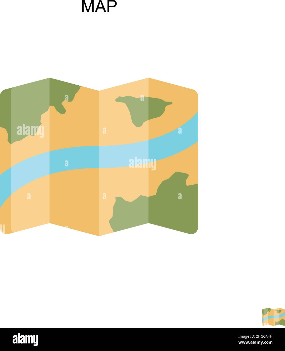 Map Simple vector icon.Perfect color modern pictogram on editable ...