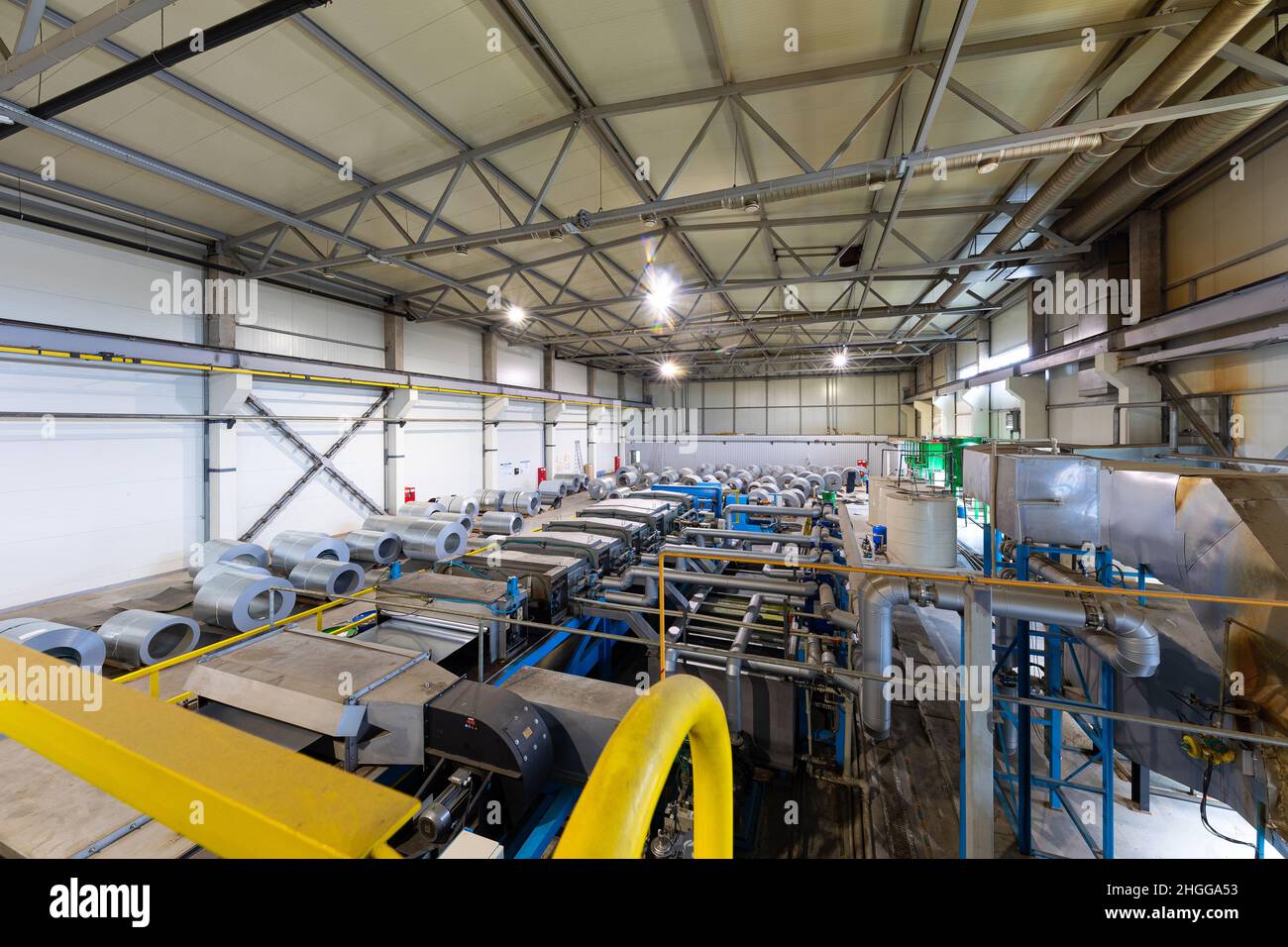 Steel roofing forming machine. Industrial machine for metal sheet roof ...