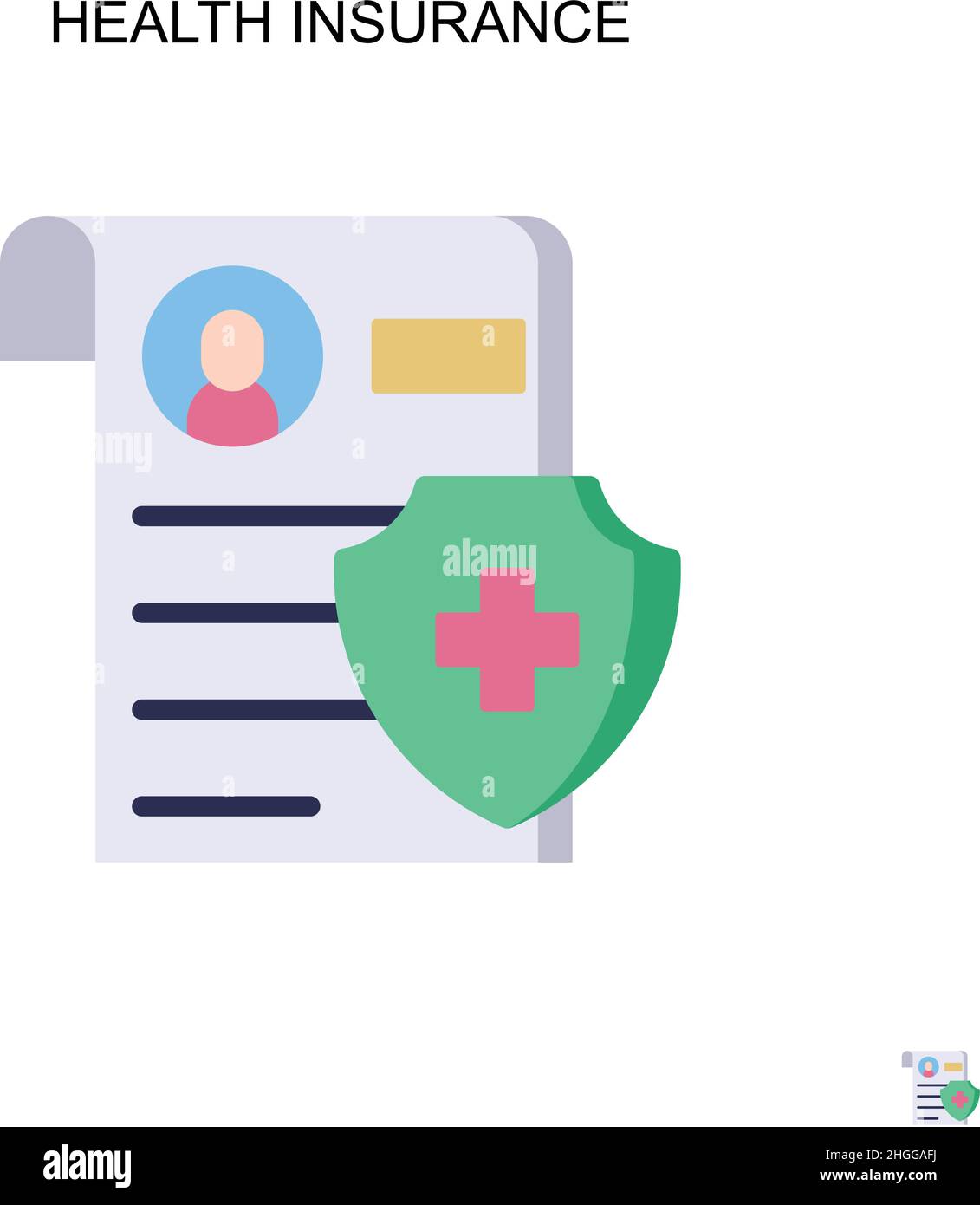 Health insurance Simple vector icon.Perfect color modern pictogram on ...