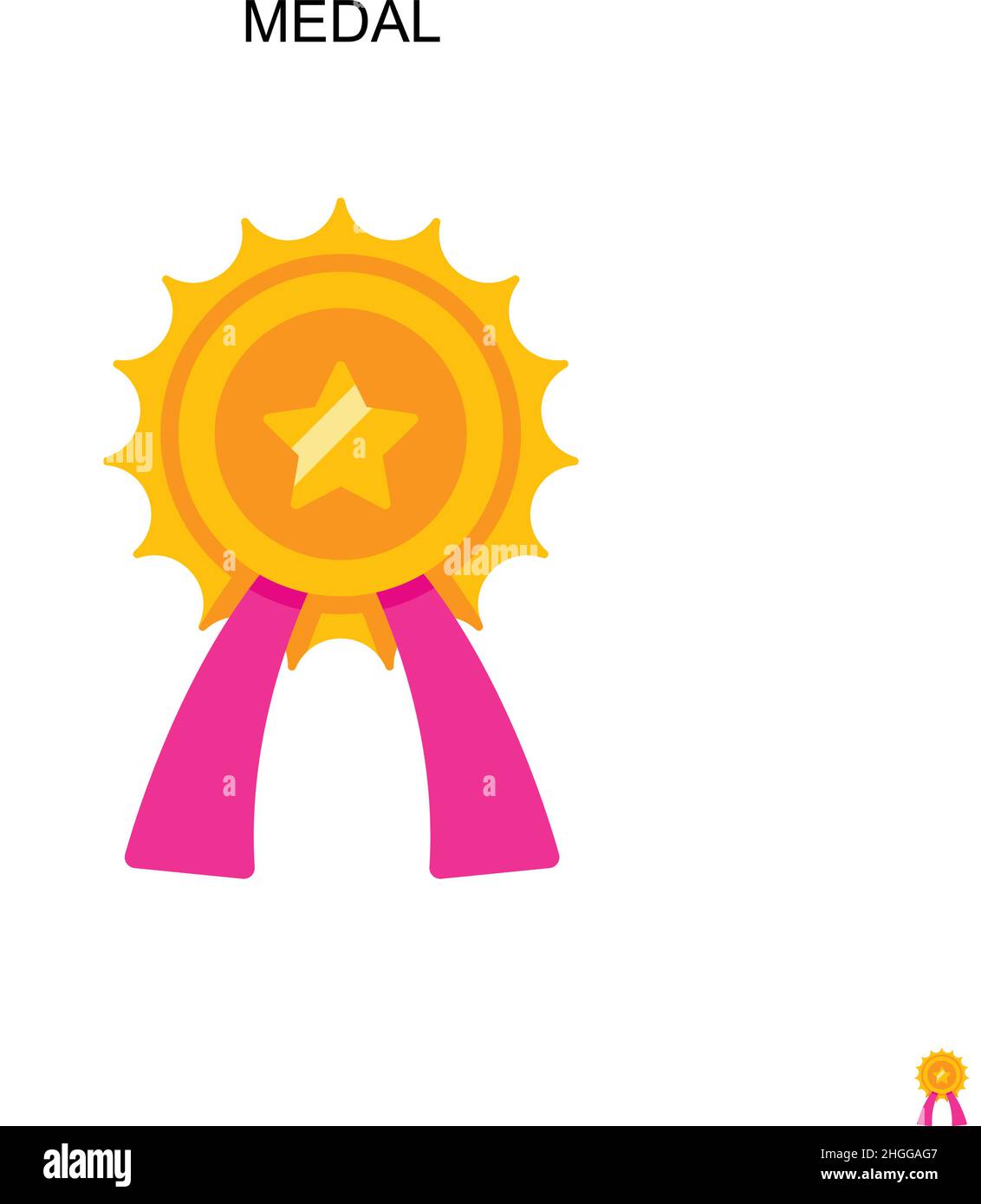 Medal Simple vector icon.Perfect color modern pictogram on editable ...