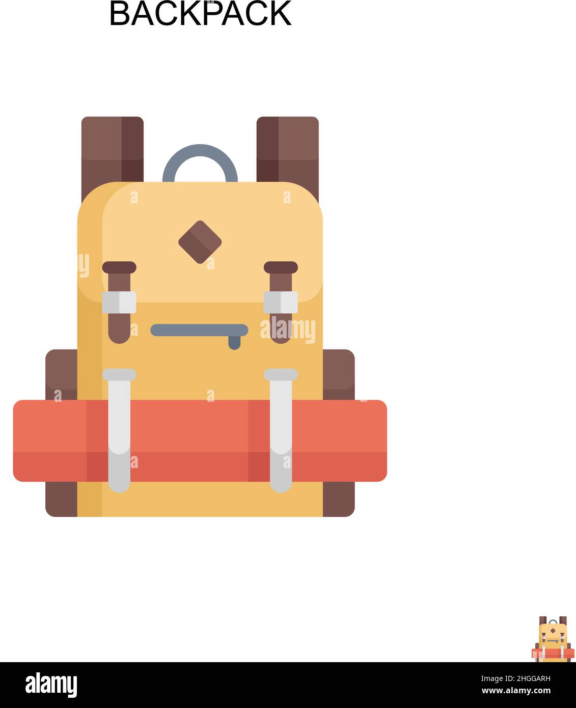 Backpack Simple vector icon.Perfect color modern pictogram on editable ...