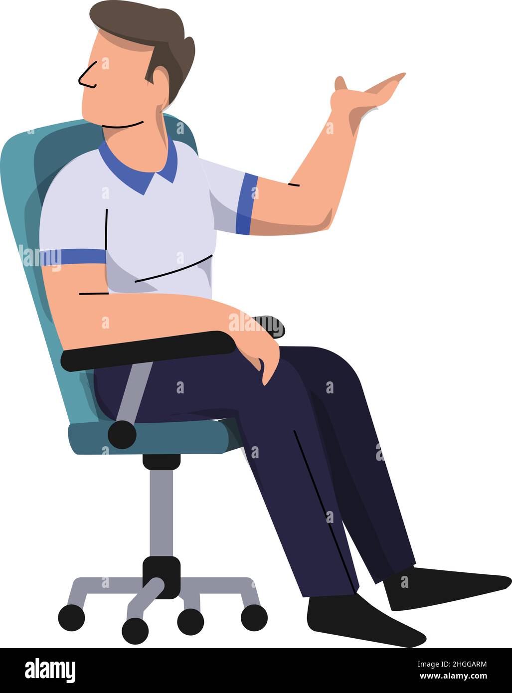 Man in chair icon cartoon vector. Relax armchair. Happy person Stock ...