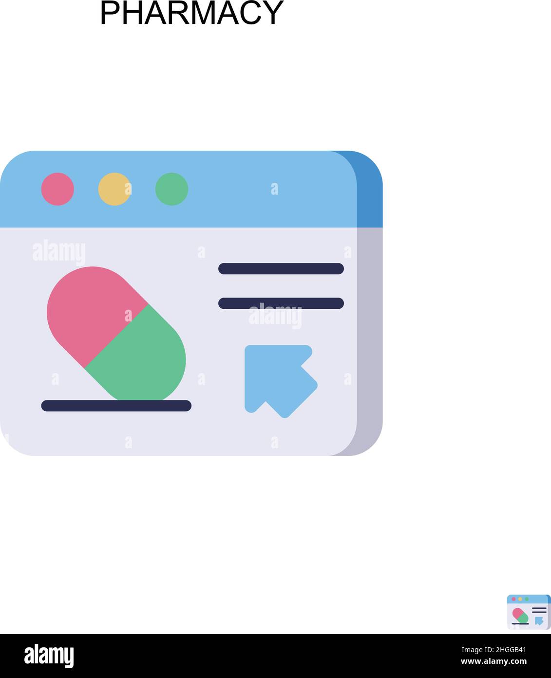 Pharmacy Simple vector icon.Perfect color modern pictogram on editable ...