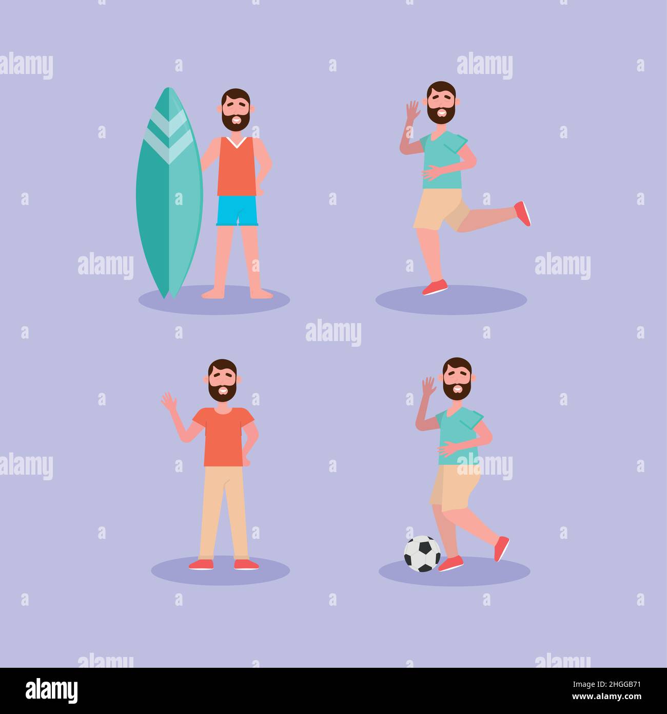 set men different activities Stock Vector Image & Art - Alamy