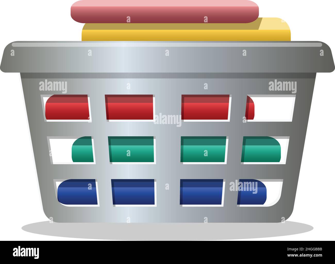 Clothes basket icon cartoon vector. Laundry pile. Cloth full Stock ...