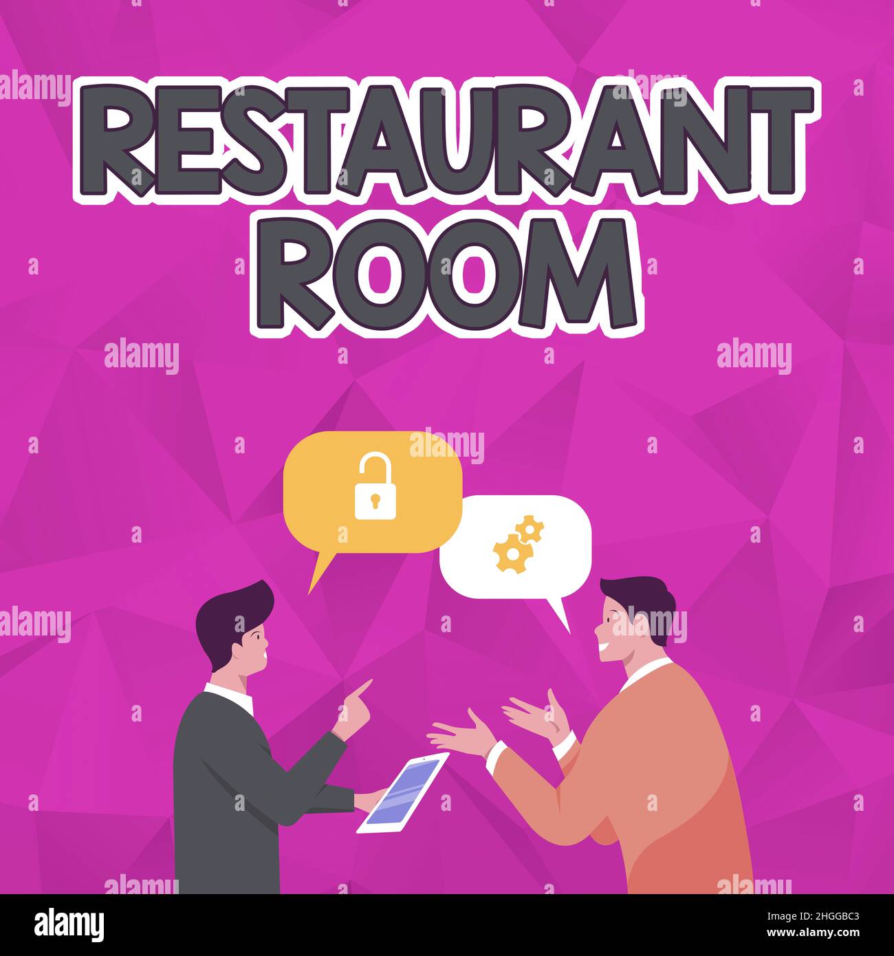 Hand writing sign Restaurant Room, Word Written on showing pay to sit ...