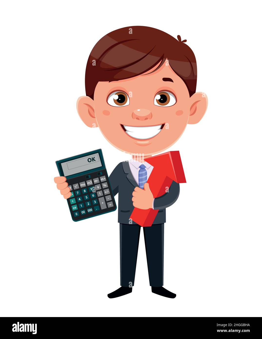 Handsome business man cartoon character. Funny businessman holding ...
