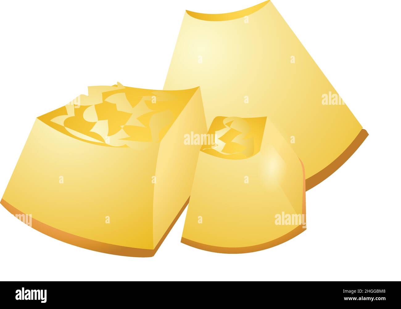 Melon pieces icon cartoon vector. Cantaloupe fruit. Yellow sweet Stock ...