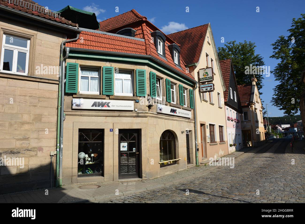 Kronach, Germany – View with historical buildings in the town of ...