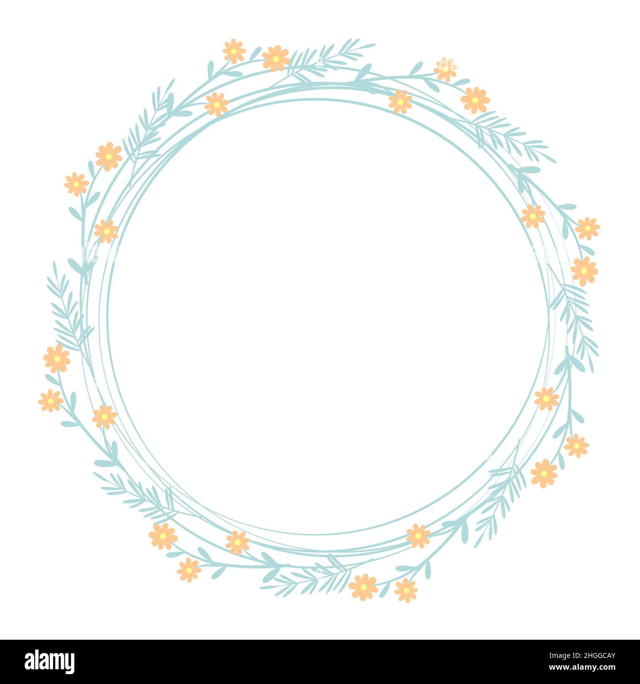 Round spring flower wreath isolated Stock Vector Image & Art - Alamy