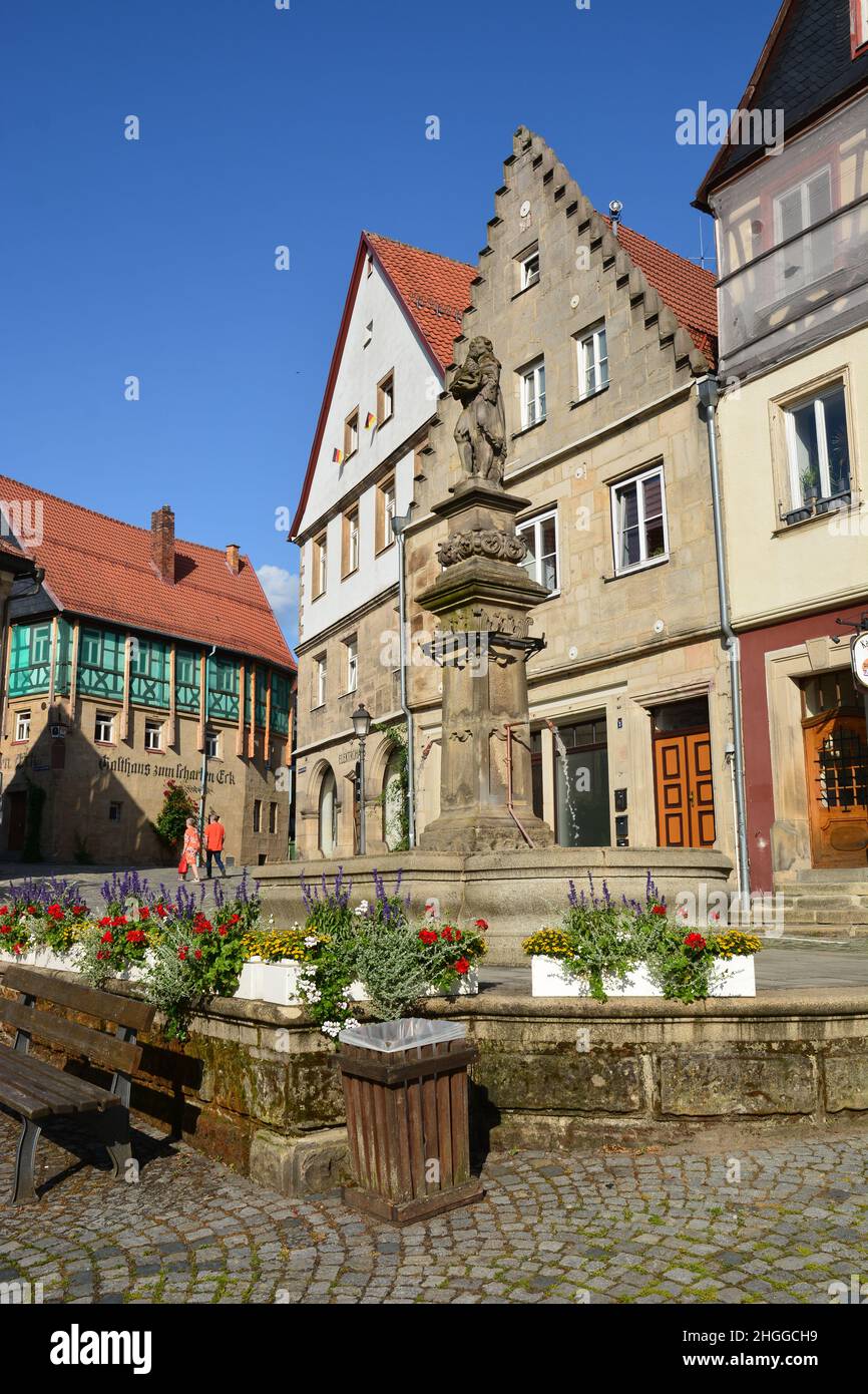 Kronach, Germany – View with historical buildings in the town of ...