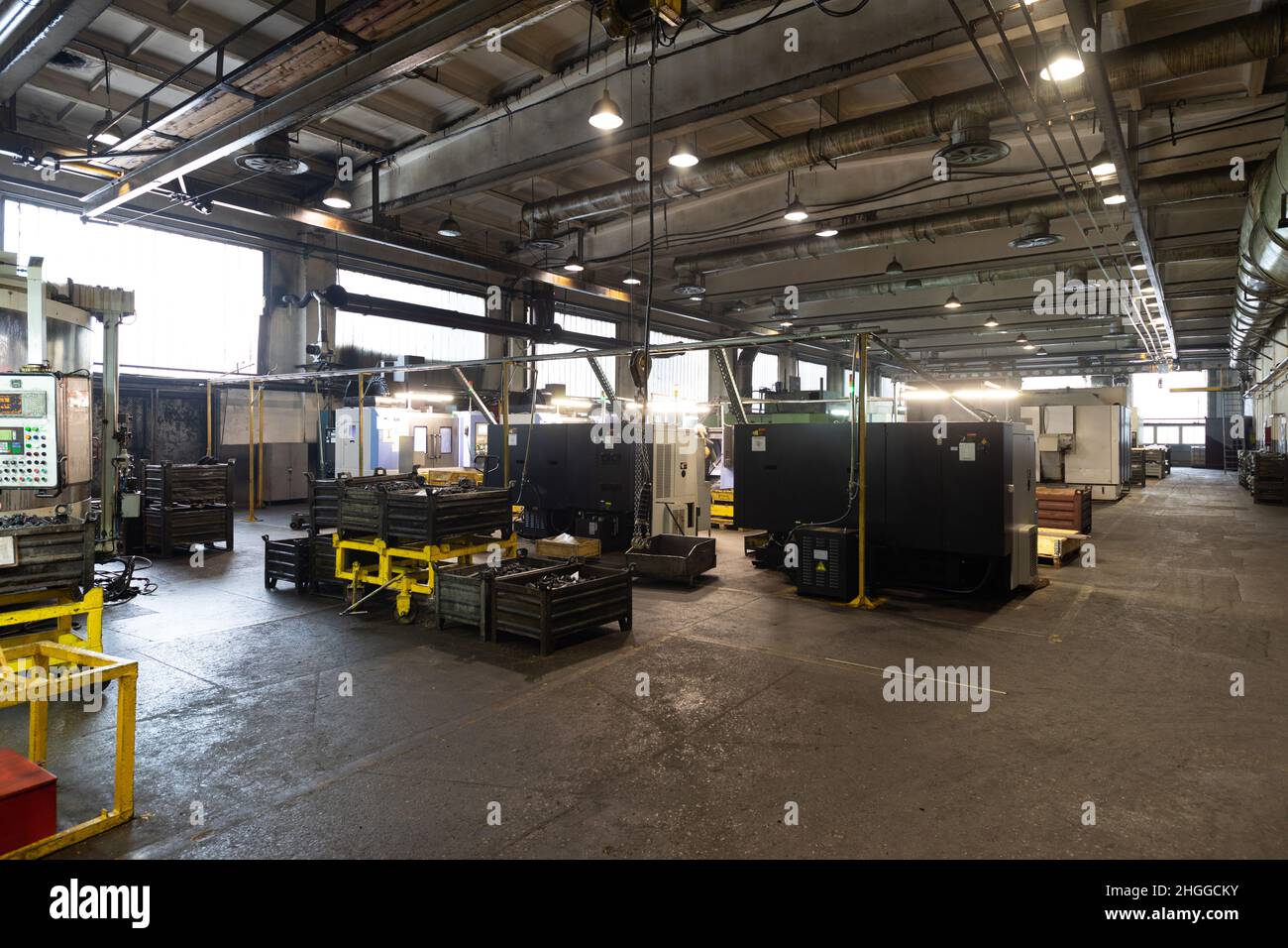 Photo of automobile assembly production.Car factory. Auto parts. Engine ...