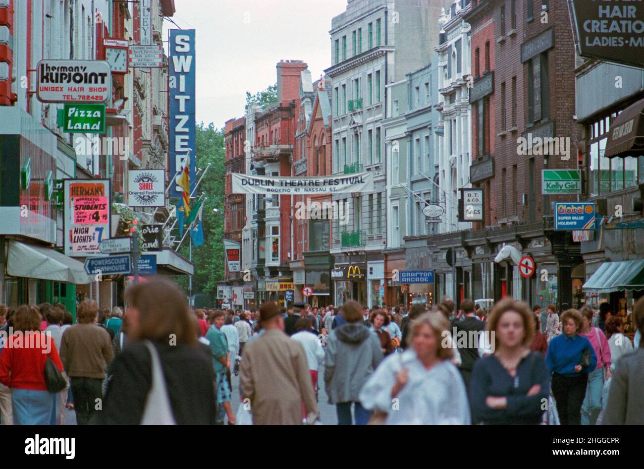 Grafton Street, October 05, 1985, Dublin, Republic of Ireland Stock ...