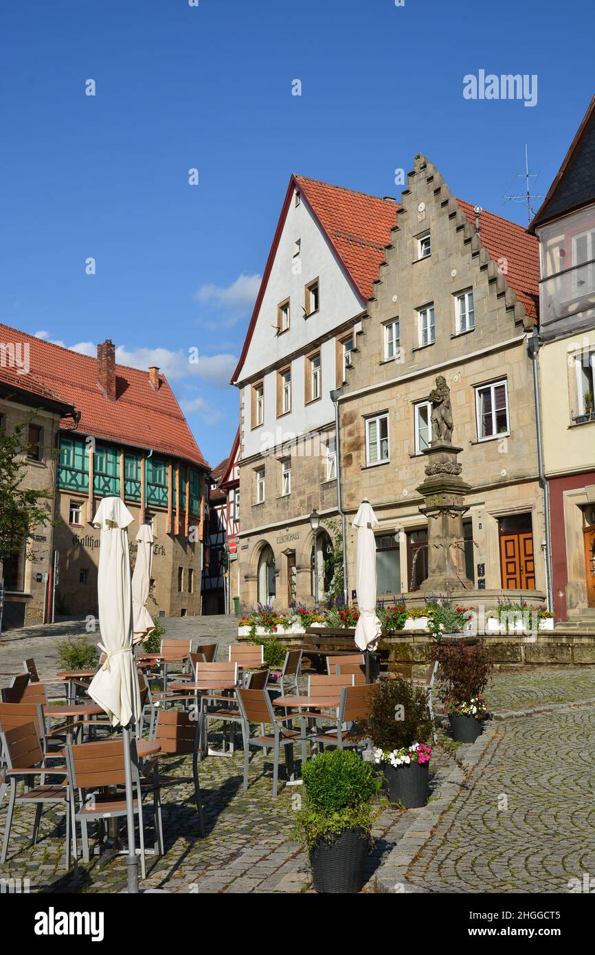 Kronach, Germany – View with historical buildings in the town of ...