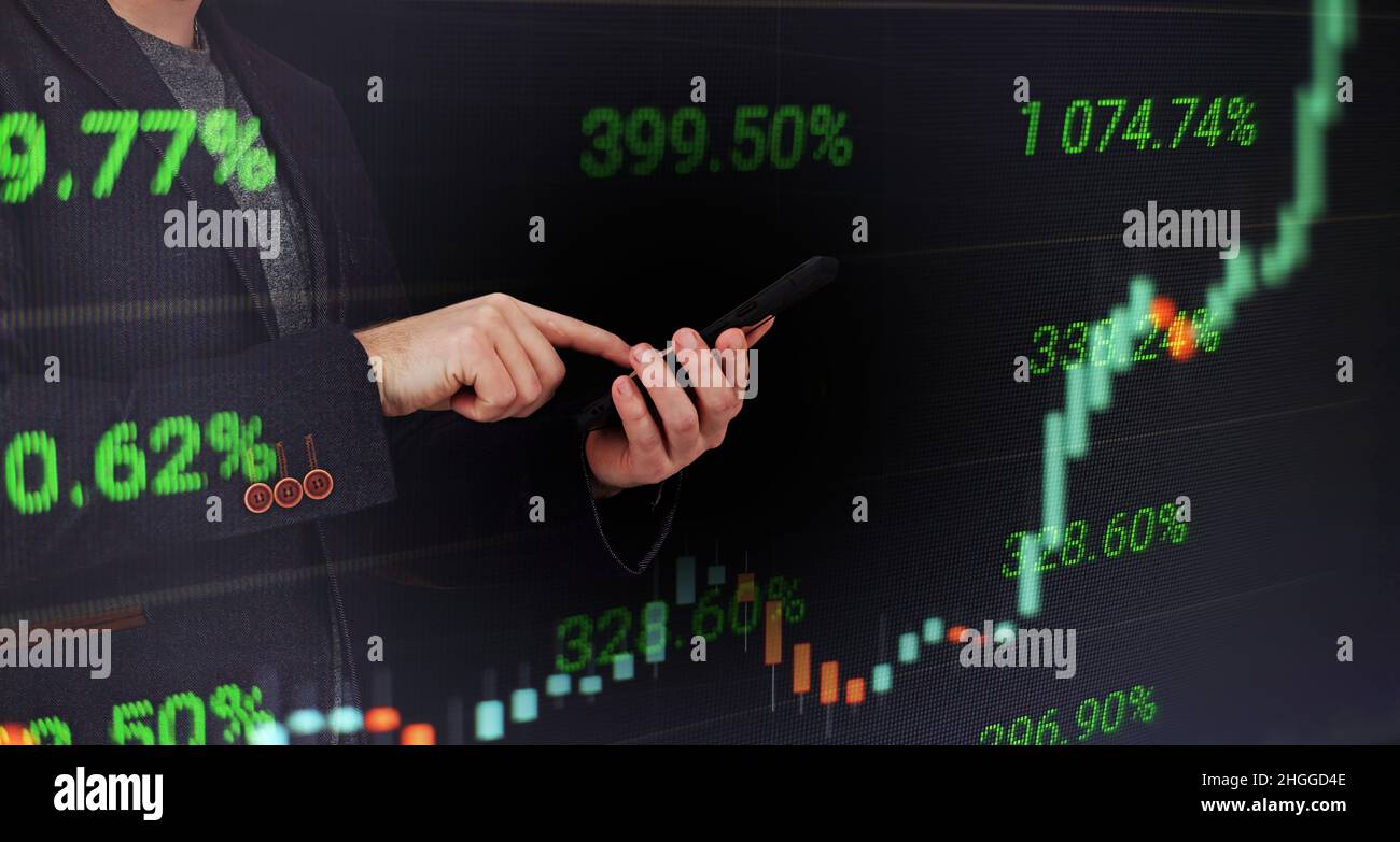 Analyzing investment statistics and indicators on dashboard for trading ...