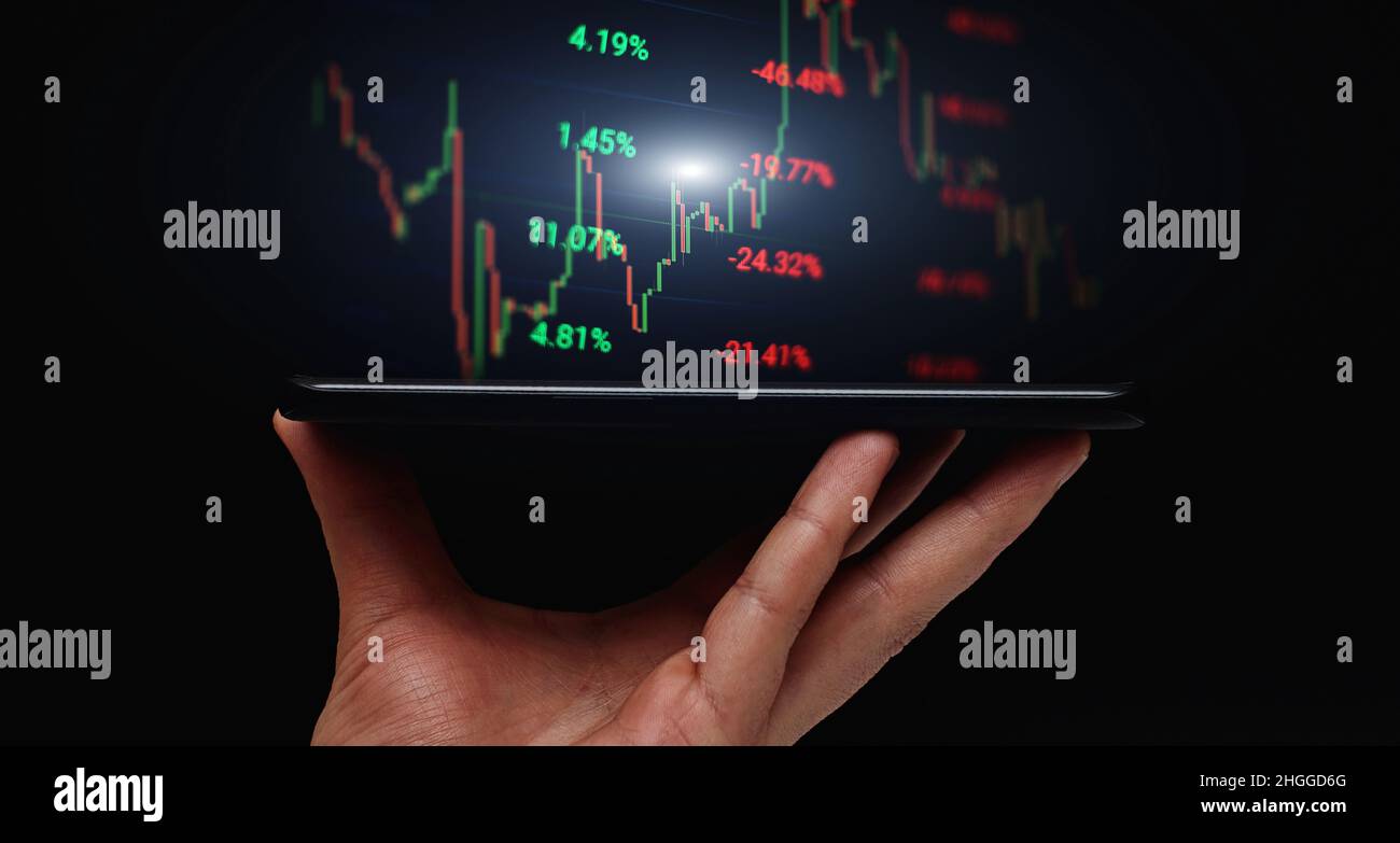 Market economy graph statistic showing growth of profit analyzing ...