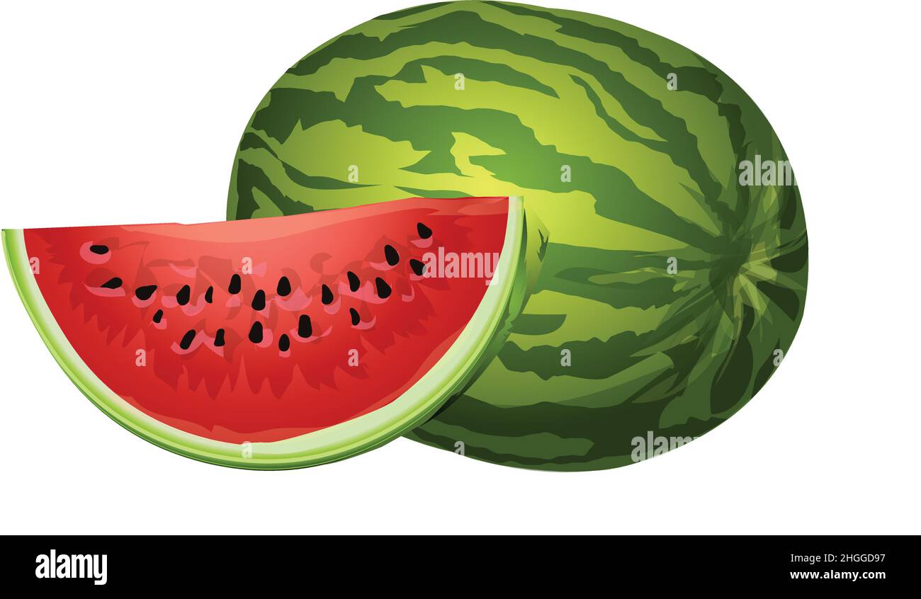 Cutted watermelon icon cartoon vector. Slice fruit. Summer food Stock ...