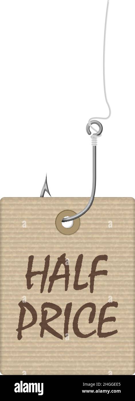 Half price tag on a white background. Vector illustration Stock Vector ...
