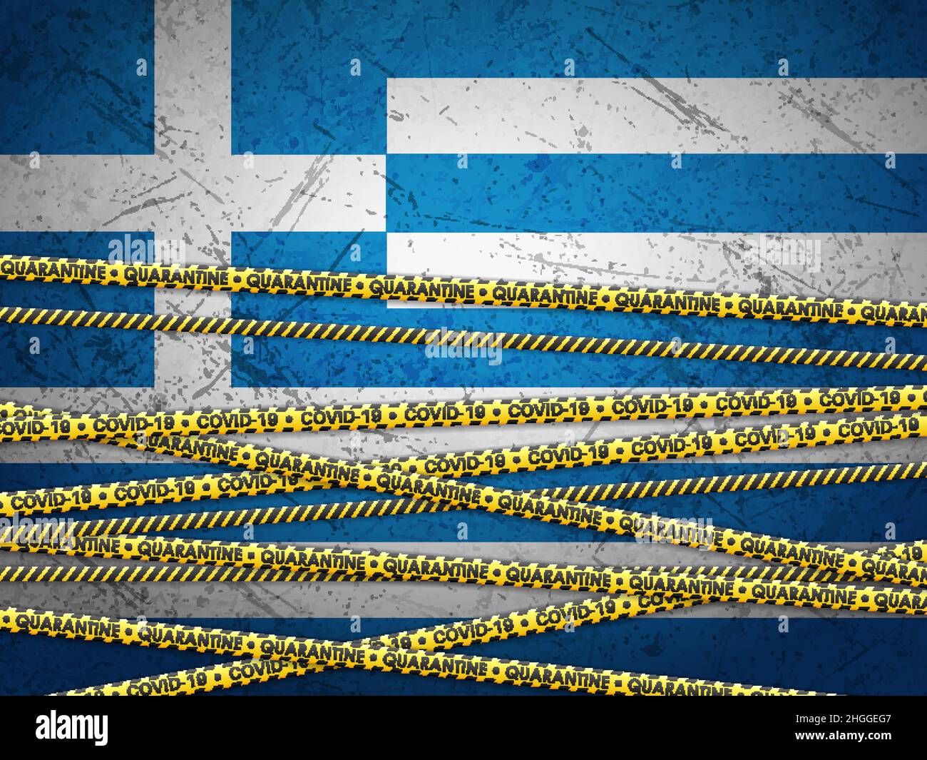 Greece in quarantine textured background. Vector illustration Stock ...
