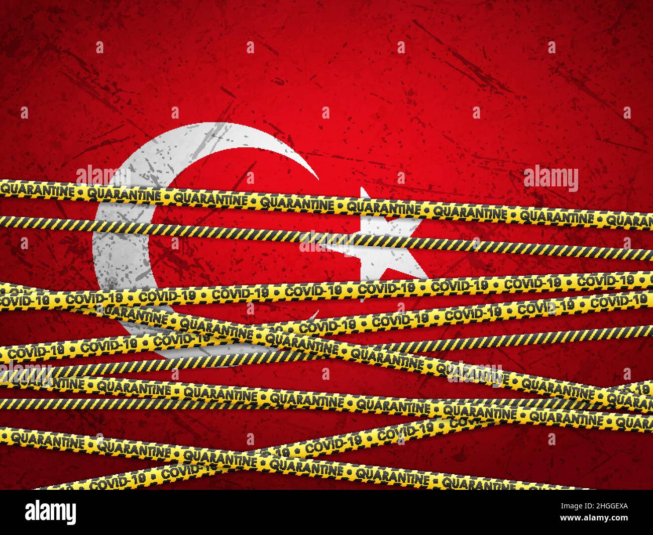 Turkey in quarantine textured background. Vector illustration Stock ...