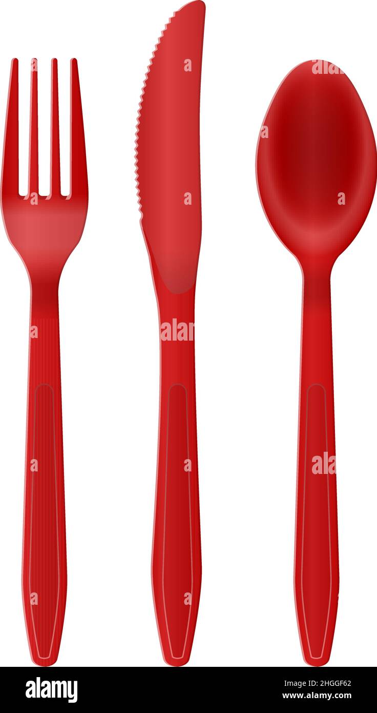 Fast food cutlery plastic Stock Vector Images - Alamy