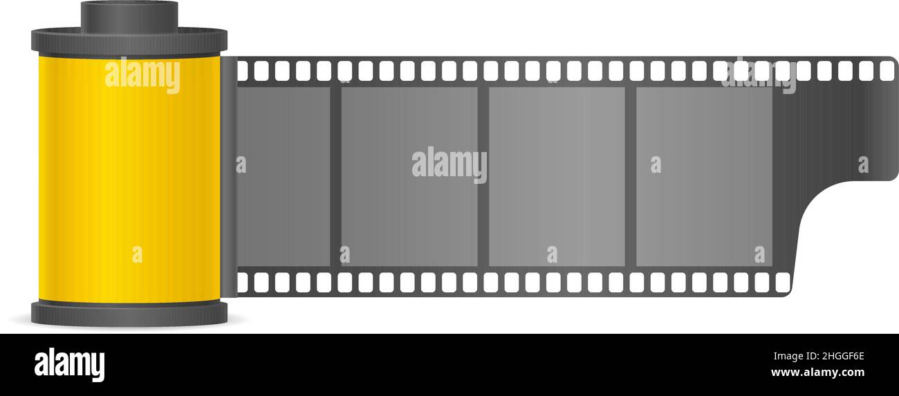 Camera photo film container on a white background. Vector illustration ...