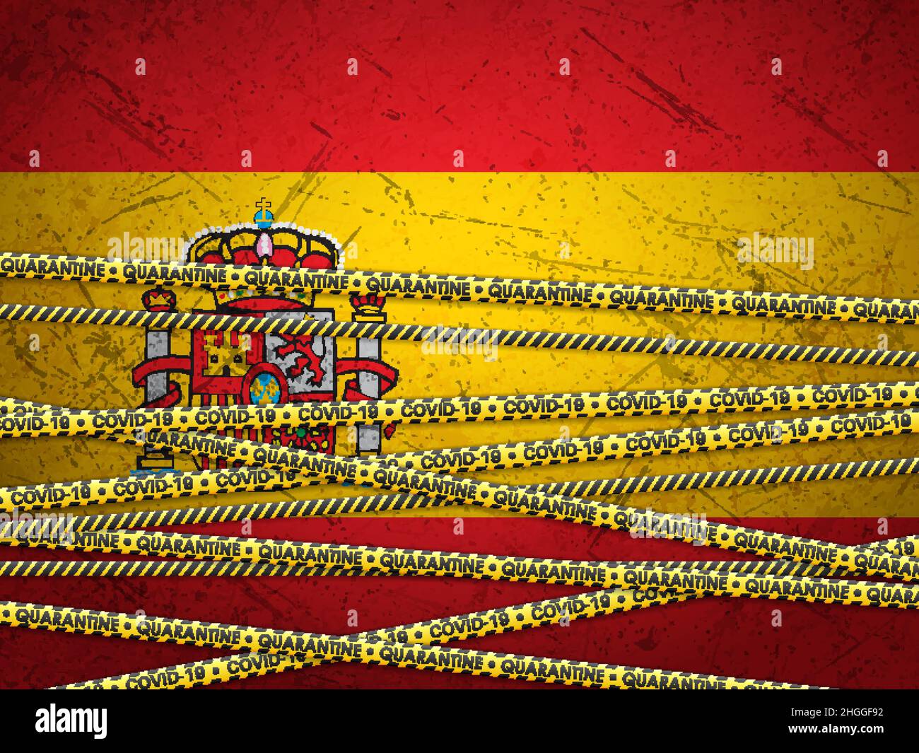 Spain in quarantine textured background. Vector illustration Stock ...