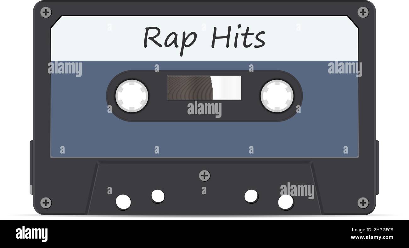 Cassette tape rap hits on a white background. Vector illustration Stock ...