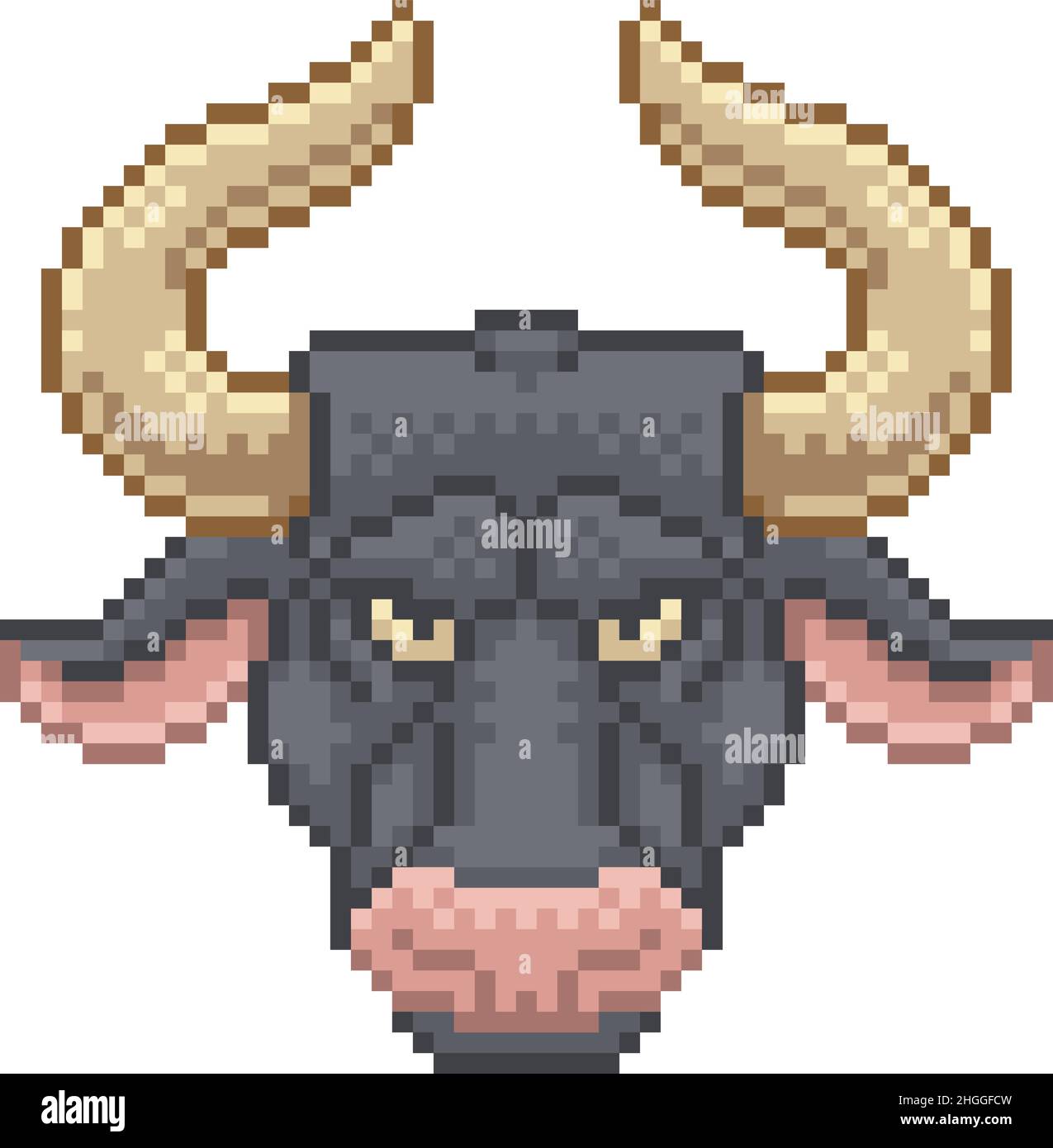 Zodiac Horoscope Astrology Taurus Pixel Art Sign Stock Vector Image ...