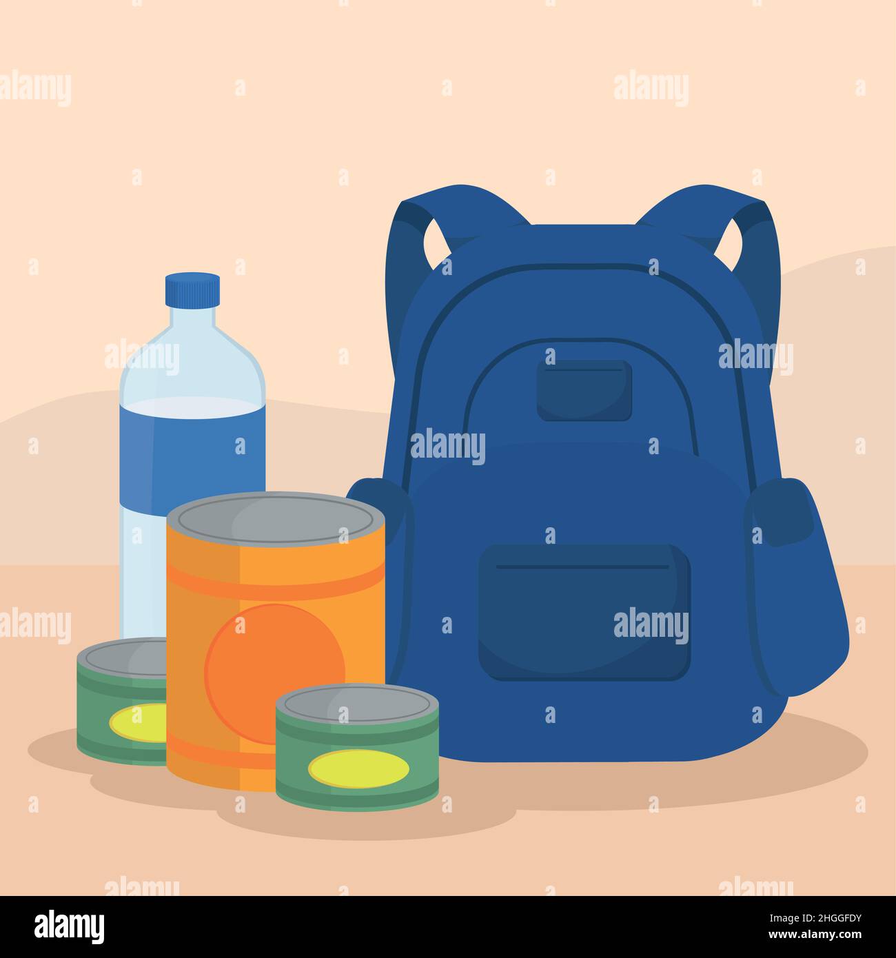 backpack and disaster kit Stock Vector Image & Art - Alamy