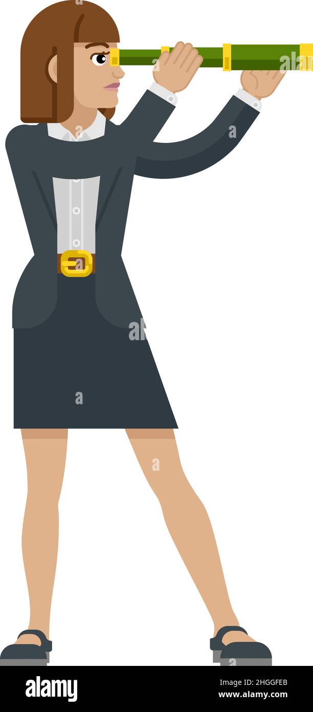 Looking through telescope woman Cut Out Stock Images & Pictures - Alamy