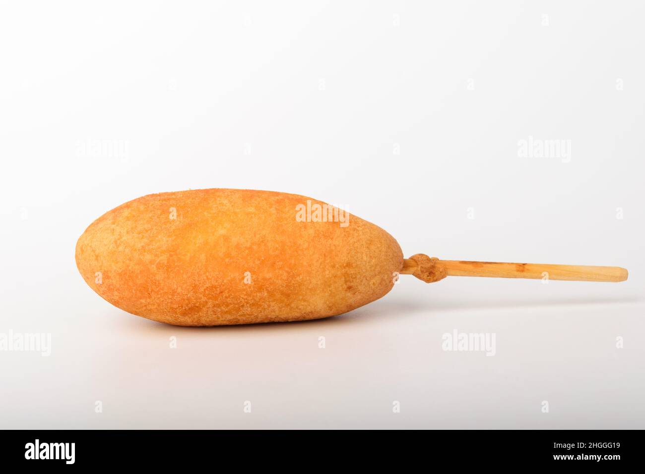 Corn dog on white background Stock Photo - Alamy