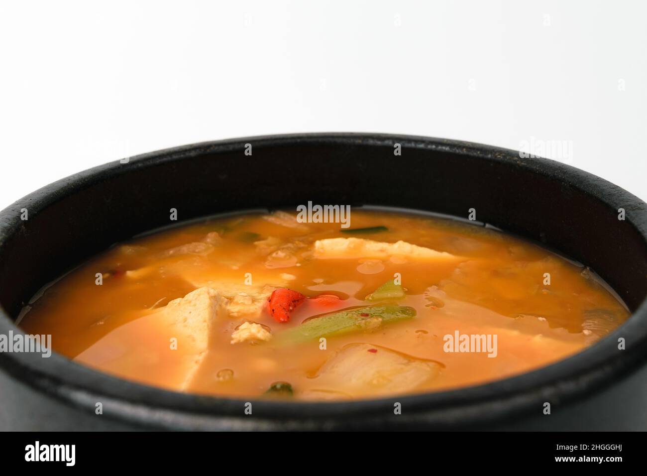 Cheonggukjang stew on a white background Stock Photo - Alamy